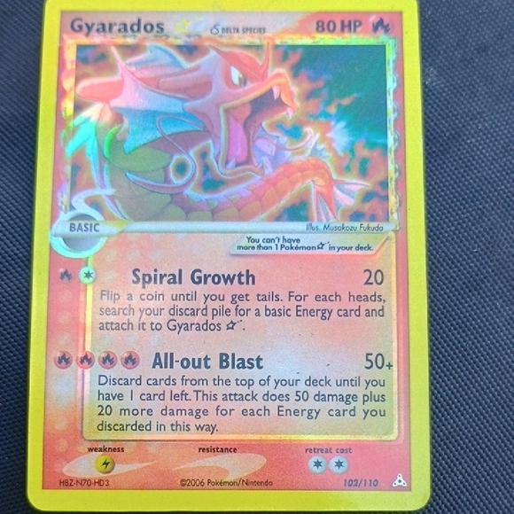 Pokemon | Toys | Pokemon Gyarados Card With Yellow And Red Accents ...